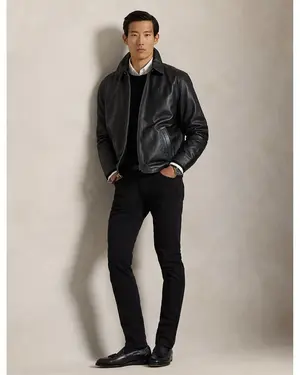 Polo Ralph Lauren Maxwell Lambskin Leather Zip Jacket - Polo Black